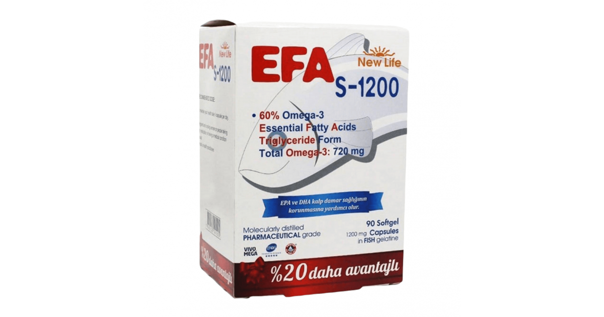 New Life EFA S-1200 Omega 3 90 Kapsül | Curesel.com