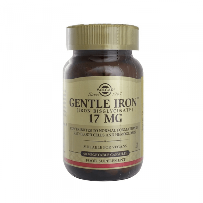 Solgar Gentle Iron 17 mg 90 Kapsül | Curesel.com
